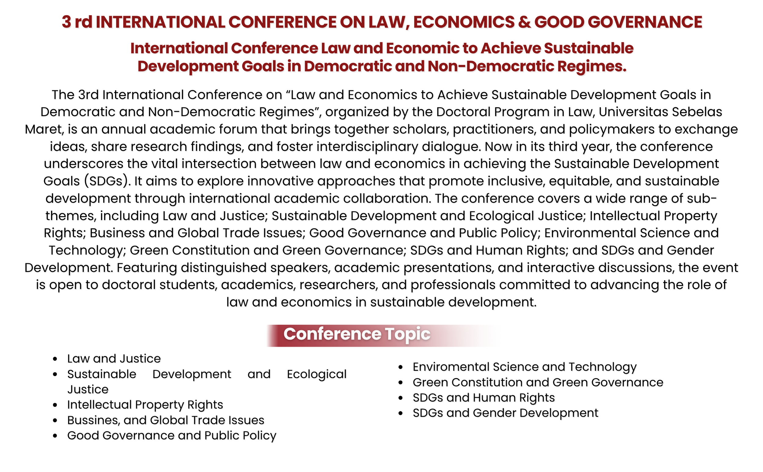3rd INTERNATIONAL CONFERENCE - ICLAW 2025