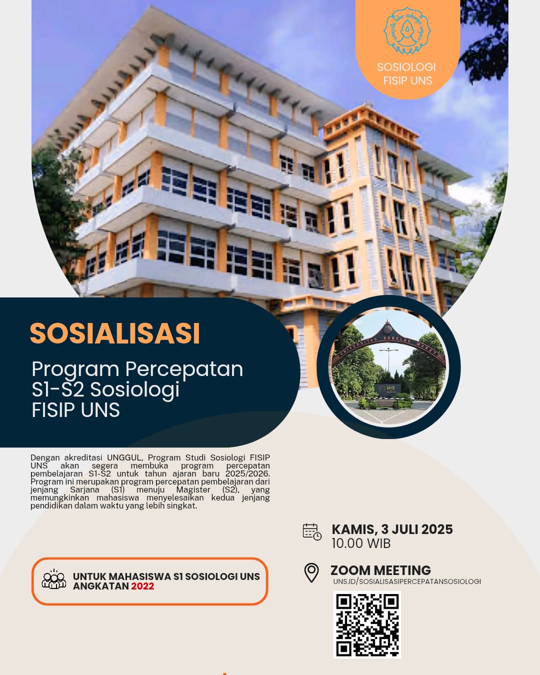 Sosiologi FISIP UNS Luncurkan Jalur Kilat Sosiologi: S1 ke S2 Hanya ...