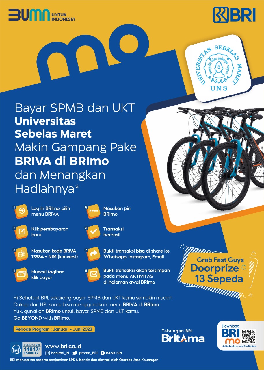Bayar SPMB dan UKT Universitas Sebellas Maret Makin Gampang Pake BRIVA di BRImo - Fakultas Seni ...
